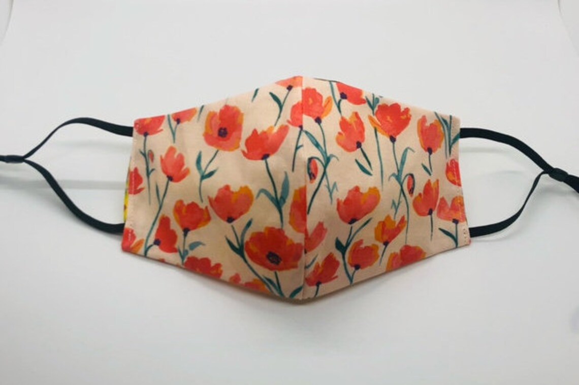 Poppy Flower Mask Ladies Face Mask Floral Mask California - Etsy