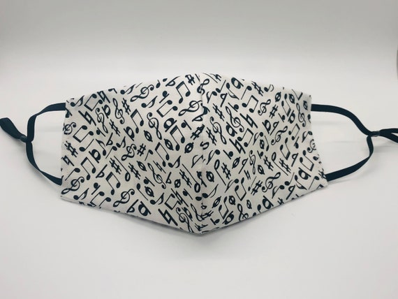 Piano Mask Music Notes Face Mask Piano Teacher Gift Black | Etsy