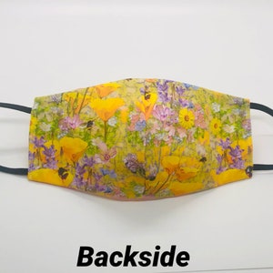 Poppy Flower Mask, Ladies Face Mask, Floral Mask, California Poppy ...