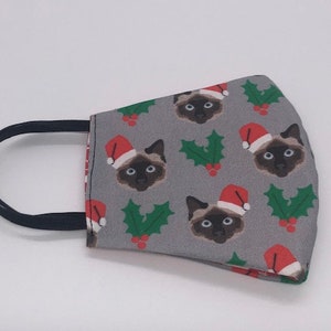 Siamese Cat Cat Mask Christmas Cat Mask Holiday Cat Mask - Etsy