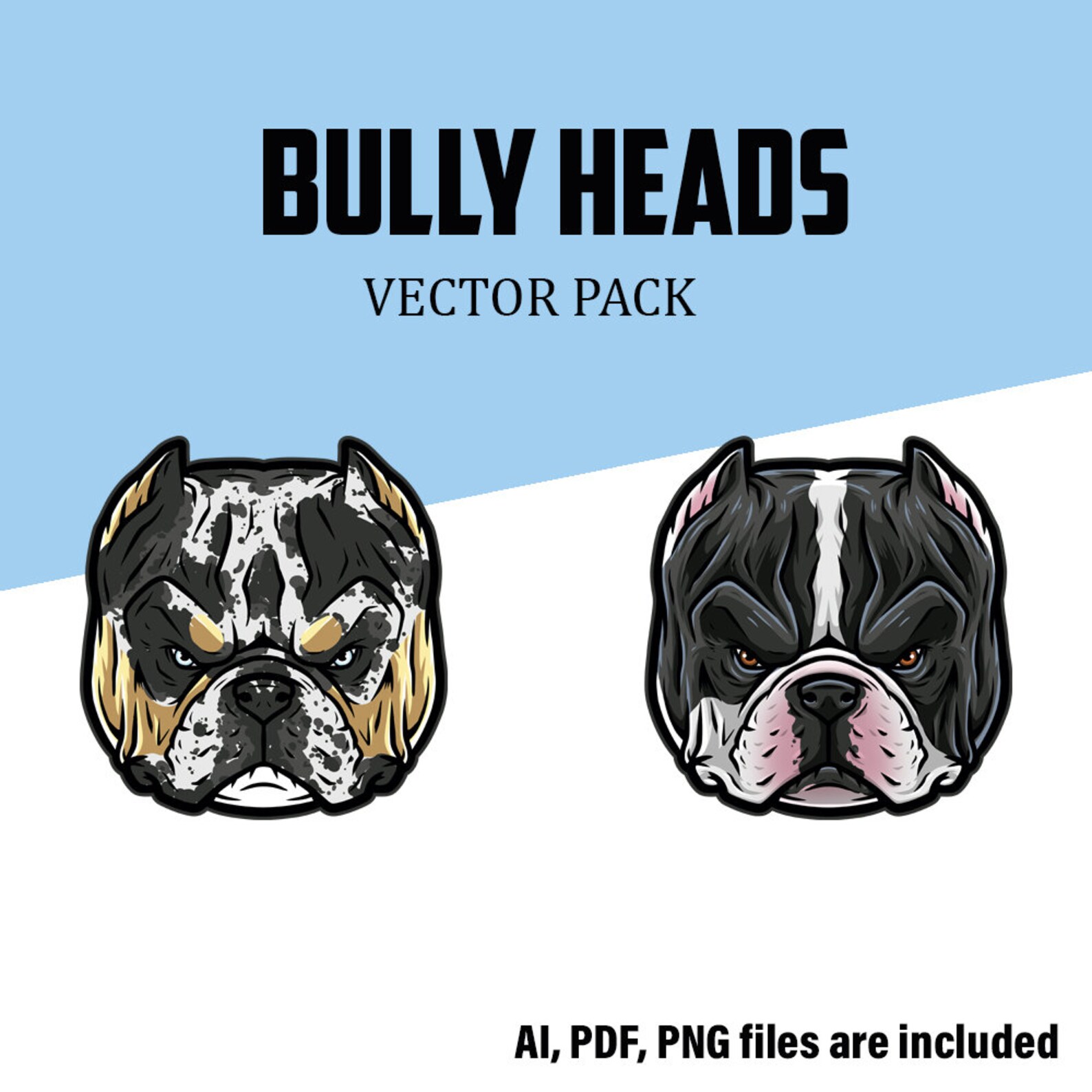 Bully Heads VECTOR PACK-Q | Etsy