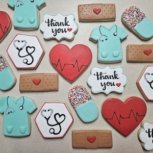 Nurse Iced Cookies, Nurse Cookies, Doctor Cookies, Thank You Cookies ...