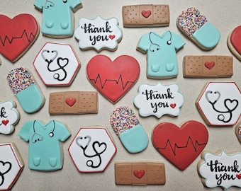 PINK Mini Nurse/dr Decorated Sugar Cookies - Etsy