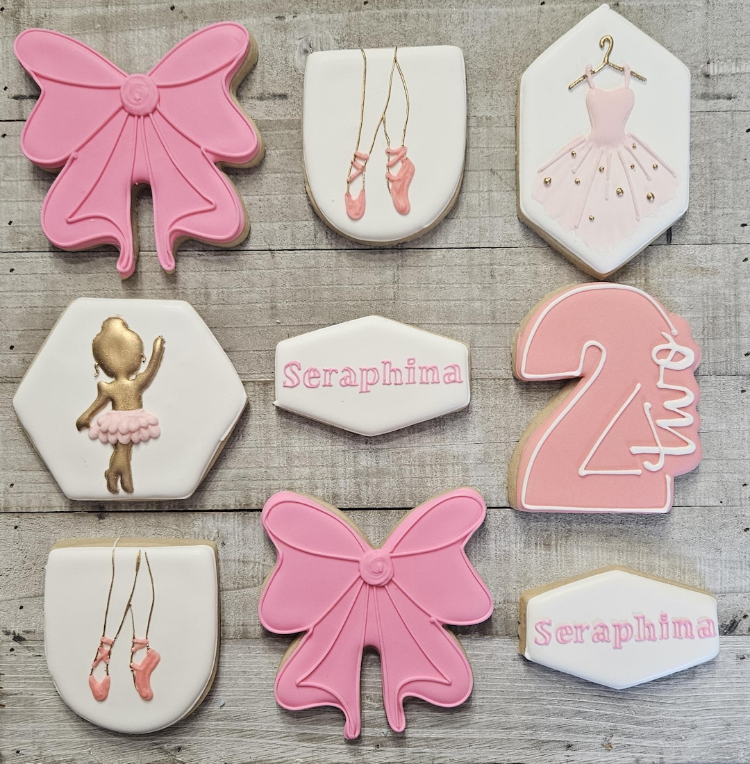 Personalized Ballerina Birthday Cookies, Two Two Cute Theme, Ballet ...