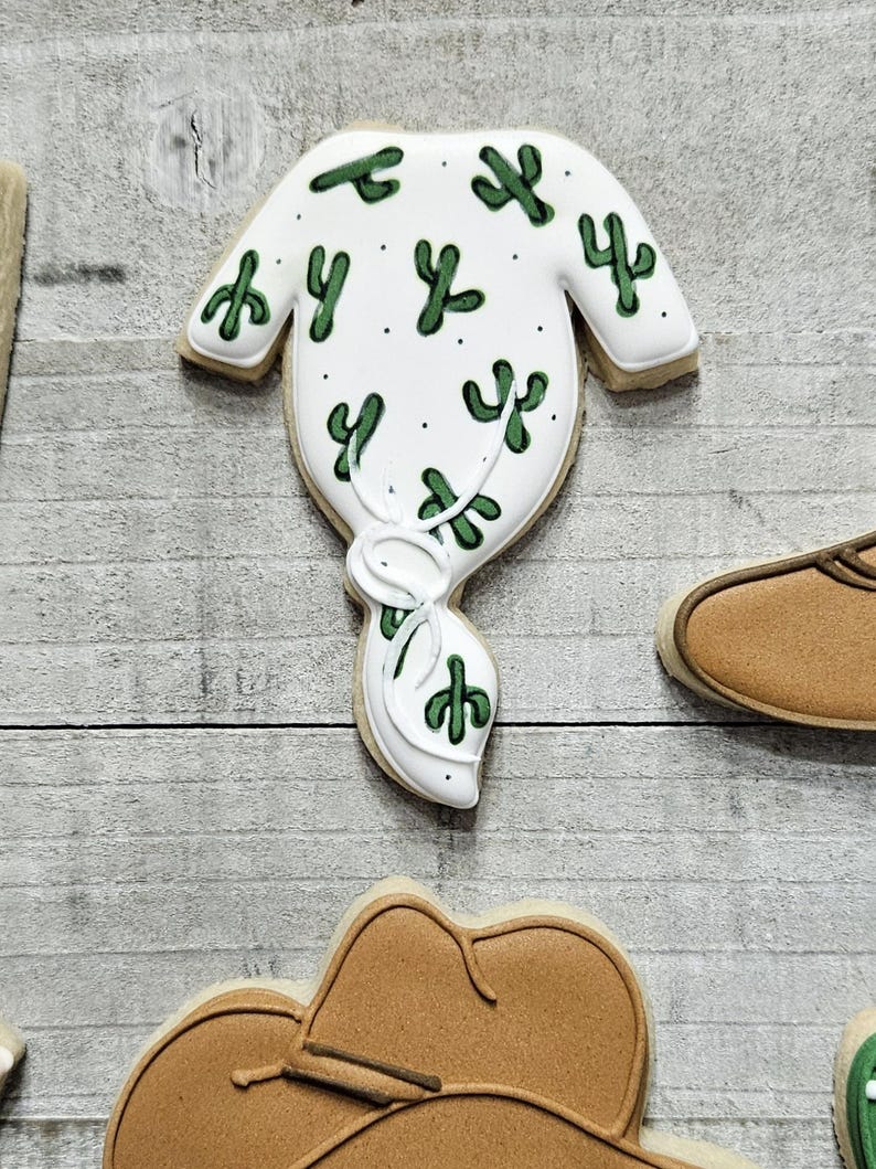 Western Theme Iced Cookies, Cowboy Boots, Cactus, Little Cowboy, (1 ...