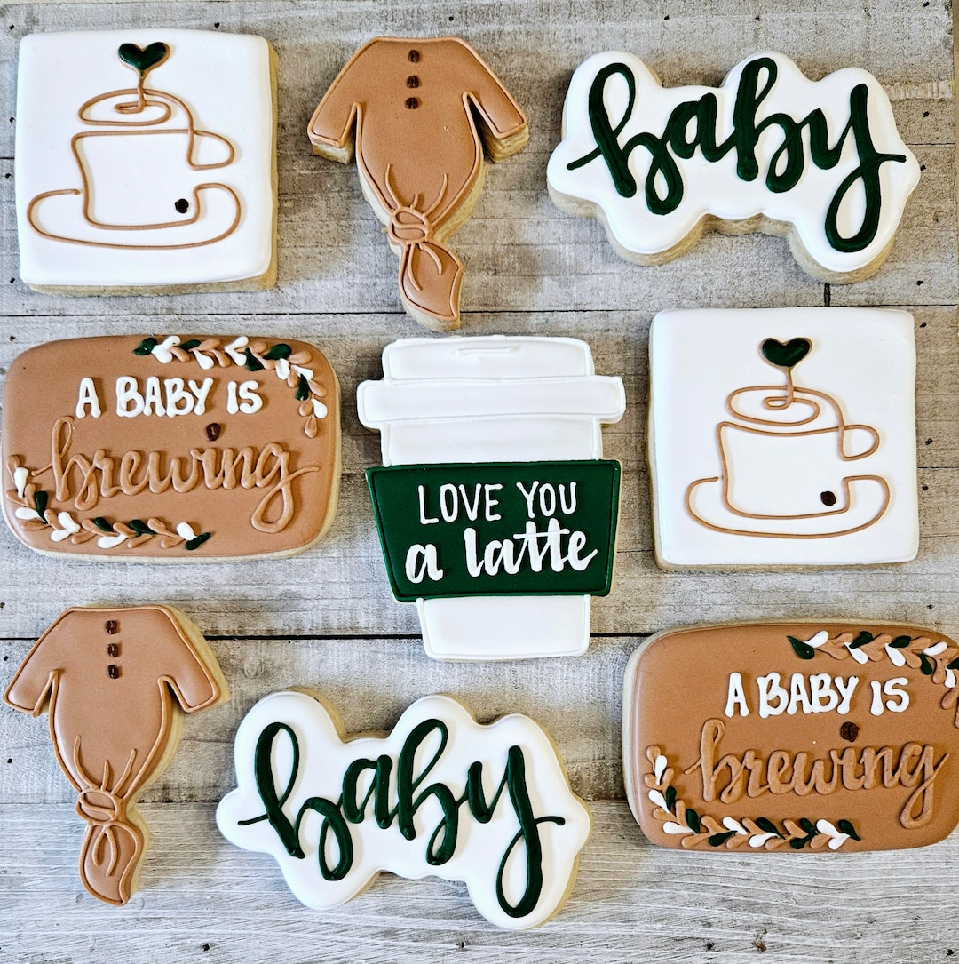 Baby Brewing Cookies, Baby Brewing Baby Shower, Baby Brewing, A Baby is ...