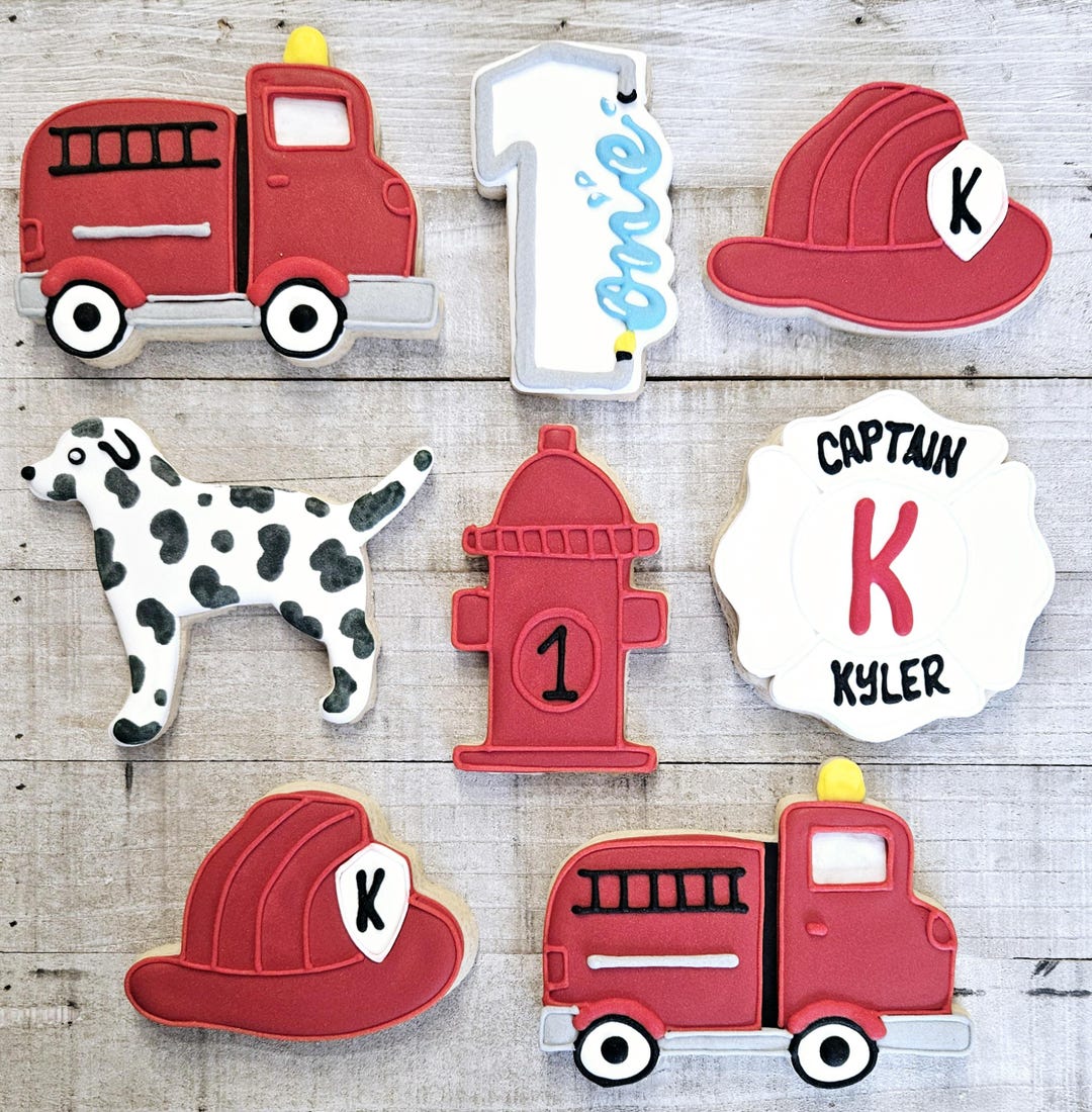 Sound the Alarm, Firefighter Cookies, Firetruck Cookies, Birthday ...