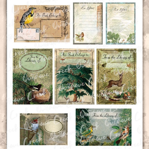 PRINTABLE VINTAGE BOOKPLATES Instant Download Digital - Etsy