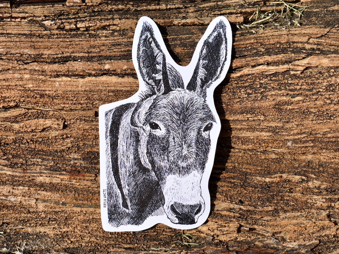 Gus the Donkey Portrait Head Vinyl Sticker - Etsy