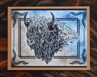 White Bison // Greeting Card - Etsy