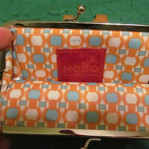 HOBO the Original ALICE Tan Leather Silver Frame Snap Flap & Kiss Lock ...