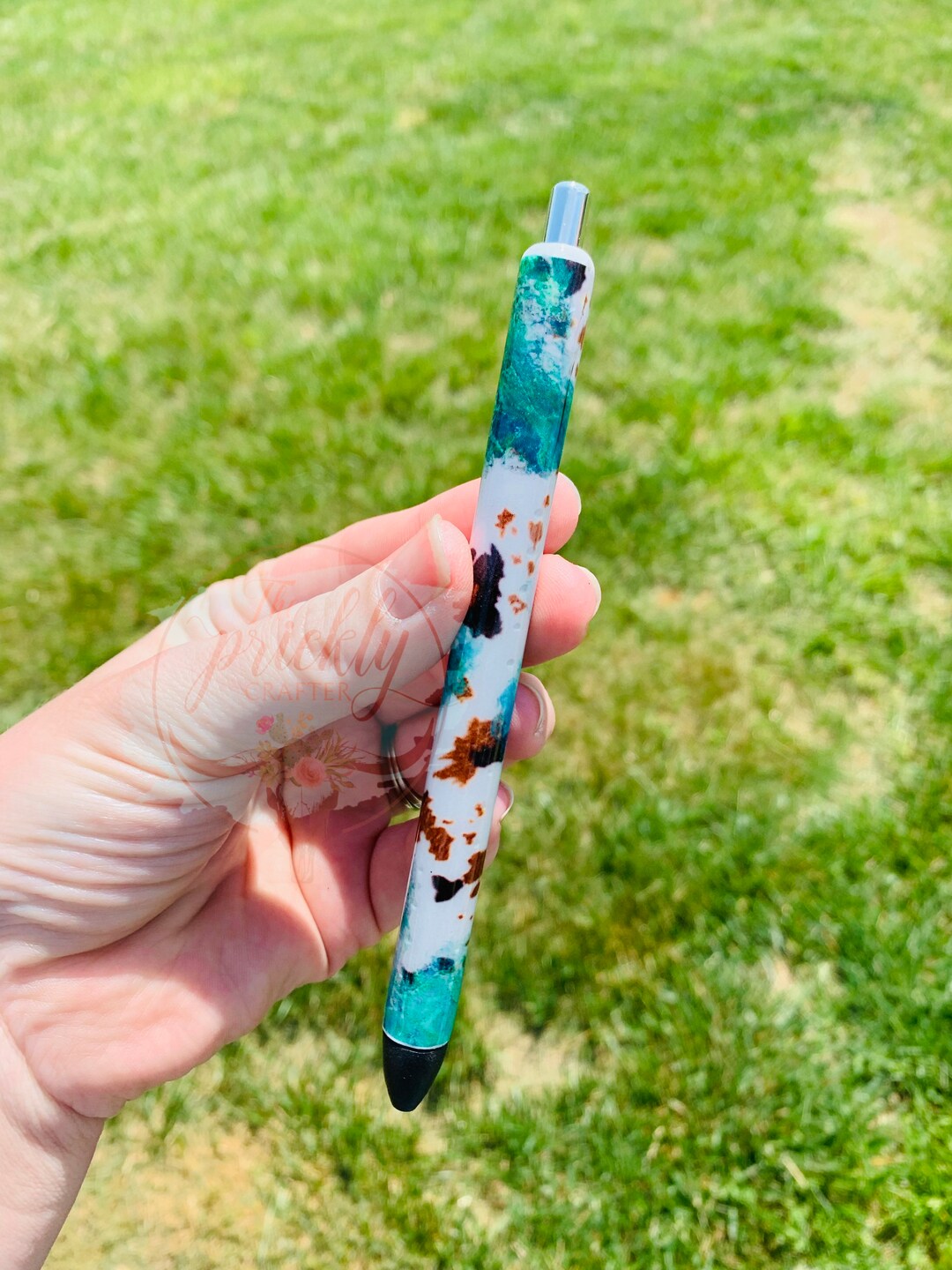 Cow Print & Turquoise Pen - Etsy