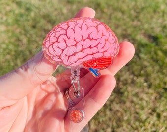 Anatomical Brain Badge Reel, Brain Badge Reel, Flower Badge Reel, Nurse ...