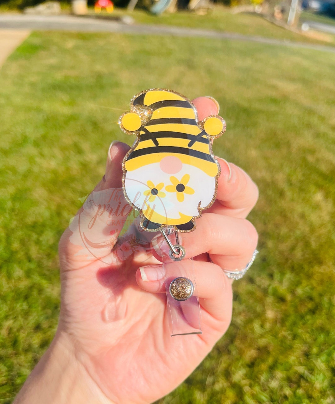 Bee Gnome Badge Reel - Etsy
