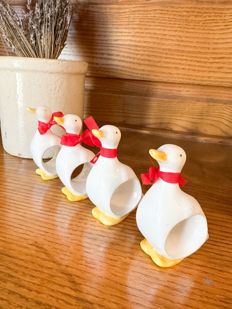 Vintage Duck Napkin Rings Set of Four, Ron Gordon Designs Duck Napkin ...