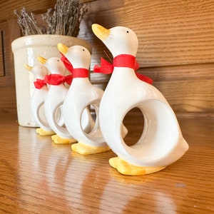 Vintage Duck Napkin Rings Set of Four, Ron Gordon Designs Duck Napkin ...