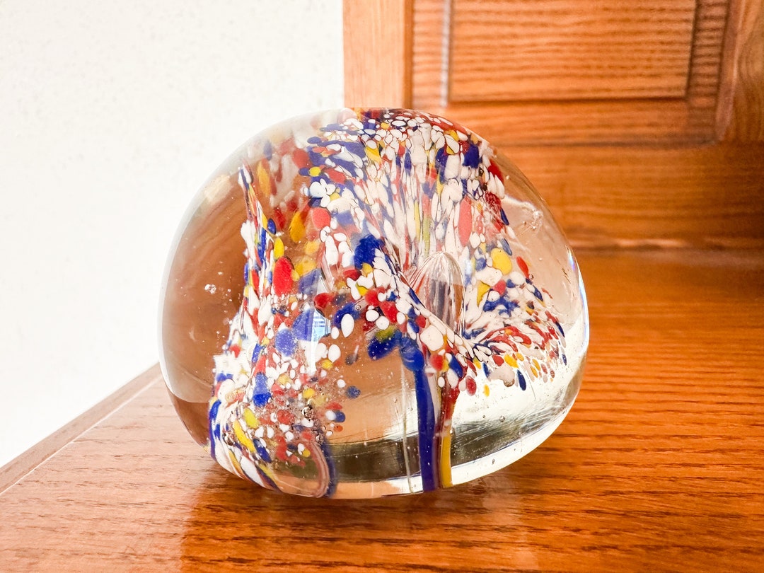 Vintage Murano Glass Paperweight Flower Calla Lily Bubble - Etsy