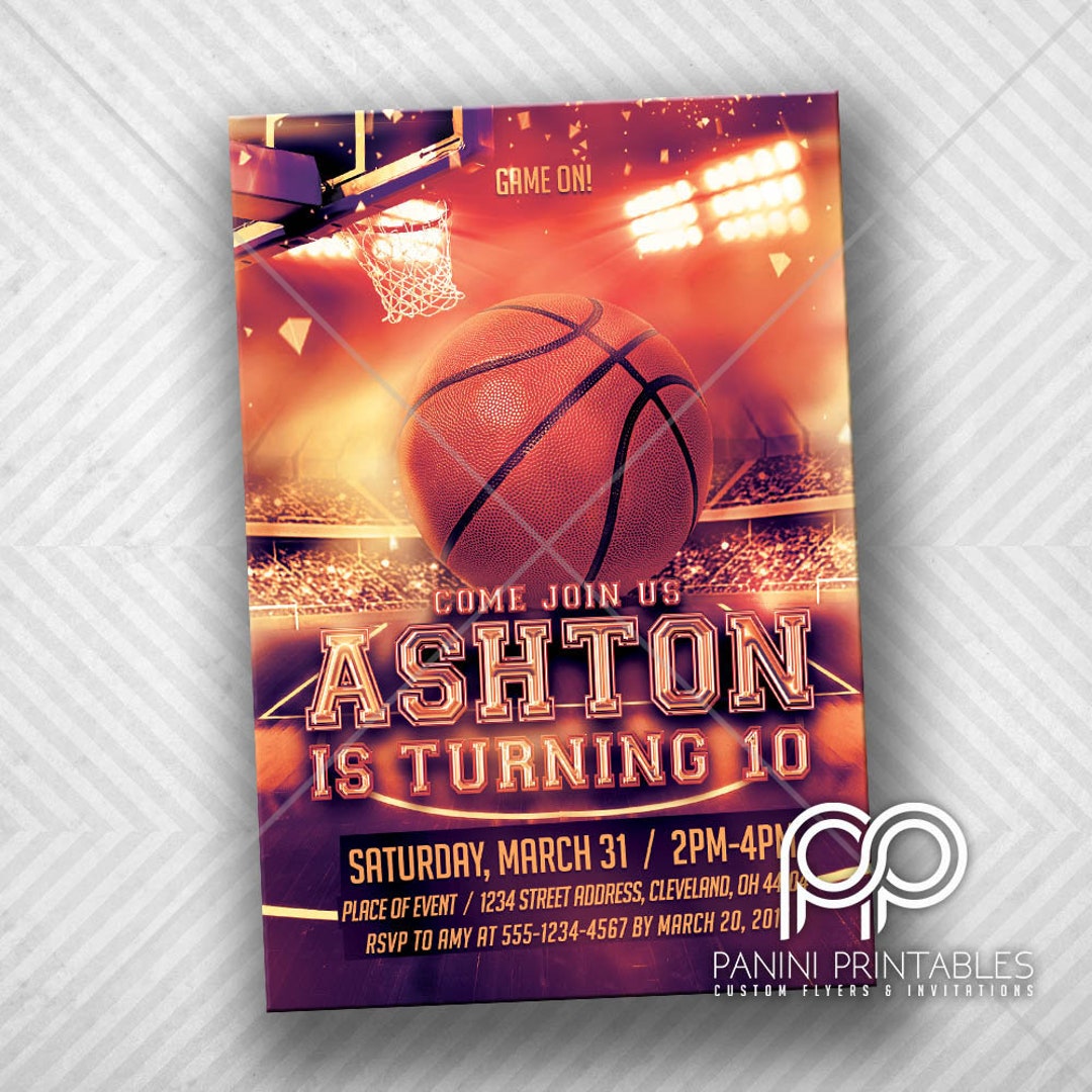 Basketball Birthday Invitation - Basketball Birthday Party - Basketball ...