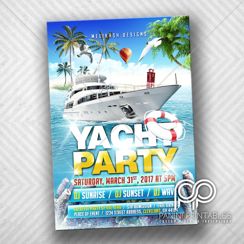 Yacht Invitation - Yacht Party - Boat Party - Boat Invitation - Summer ...