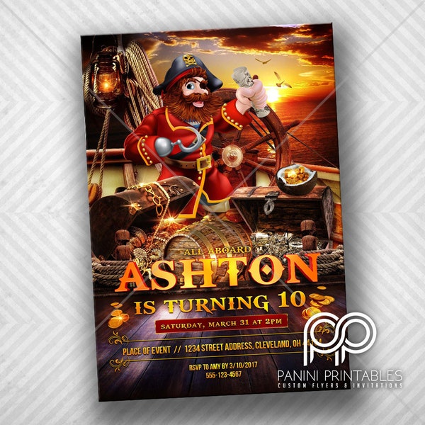 Treasure Chest Birthday Invitation - Etsy