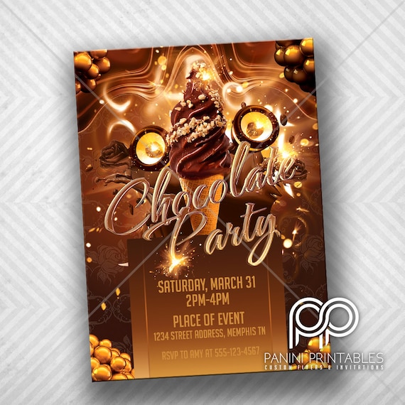 Chocolate Themed Party Invites