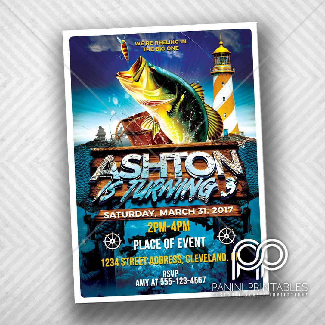 Fishing Invitation - Fishing Birthday Invitation - Fishing Birthday ...