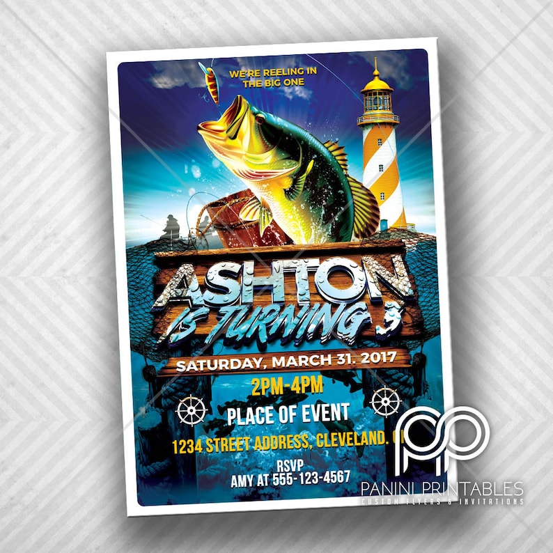Fishing Invitation Fishing Birthday Invitation Fishing - Etsy