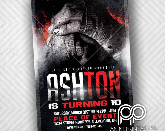 Boxing Birthday Invitation Boxing Invitation Boxing Birthday Party ...