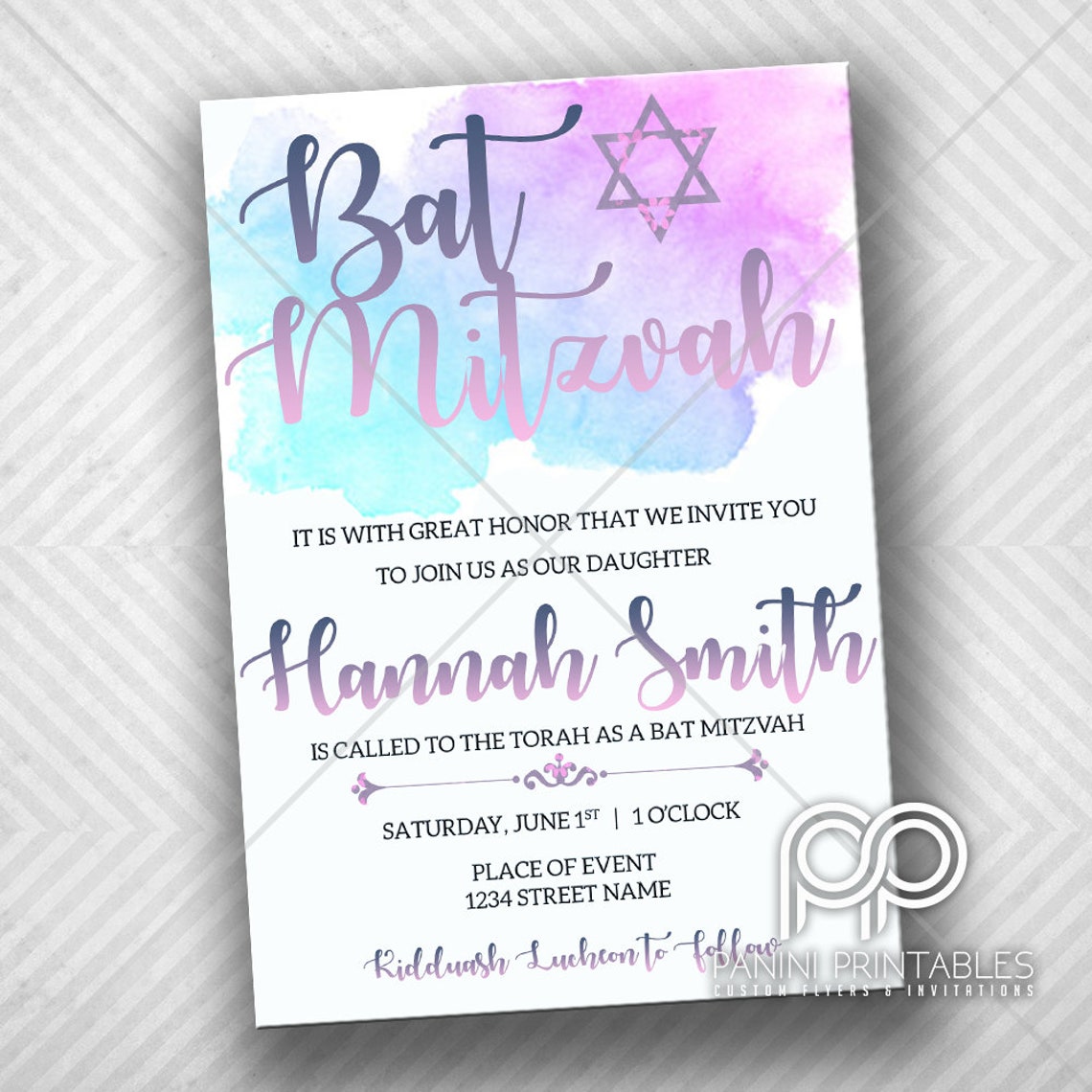 Bat Mitzvah Invitation - Etsy