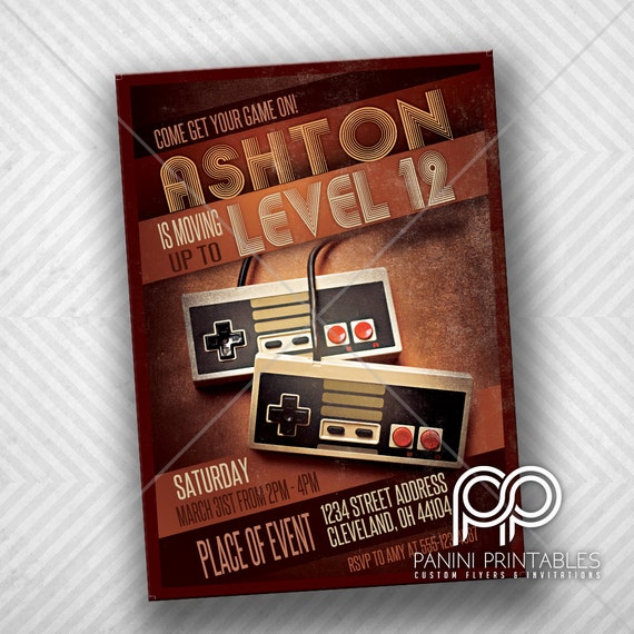 Video Game Invitation Gaming Invitation Video Game - Etsy