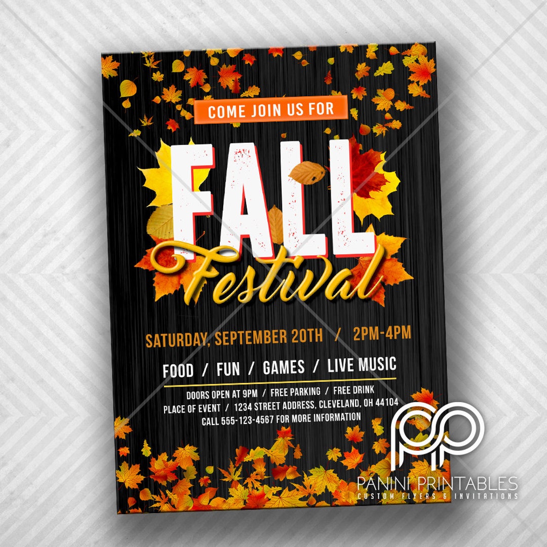 Fall Festival Invitation - Fall Festival Flyer - Harvest Festival ...