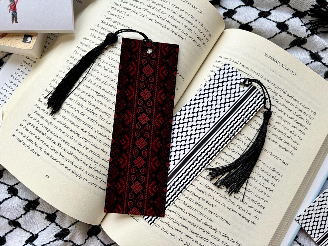Palestine Bookmarks - Tatreez Print Bookmark - Kuffeya Print Bookmark ...