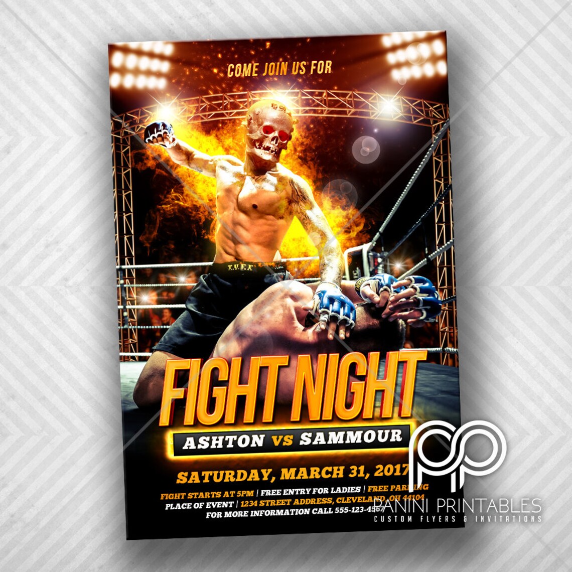 Fight Night Invitation Boxing Invitation Wrestling | Etsy