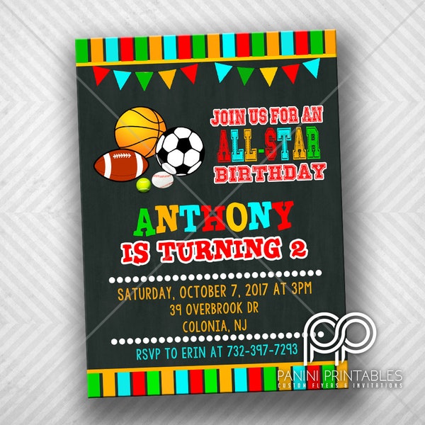 Multi Kid Birthday Invitation - Etsy
