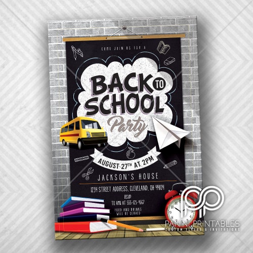 Back to School Party Invitation Template Editable Printable - Etsy