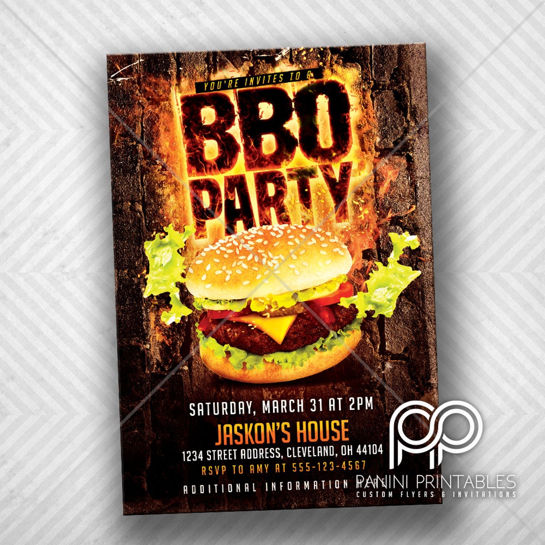 BBQ Party Invitation - BBQ Invitation - Grilling Invitation - BBQ ...