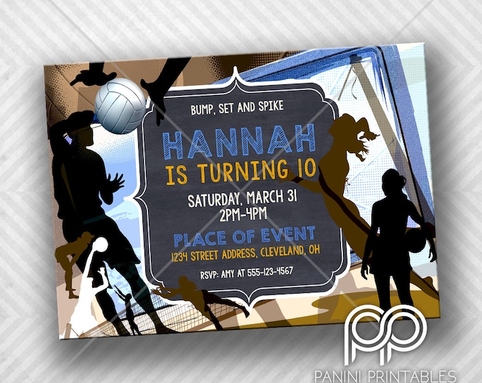 Volleyball Invitation Volleyball Birthday Invitation Volleyball ...