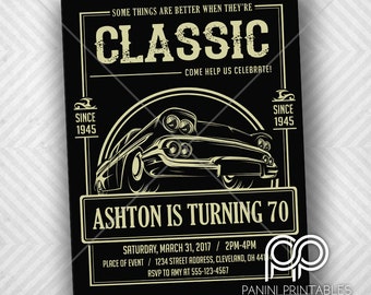 Celebrate a Classic 70th Birthday Car Themed Suprise Party - Etsy