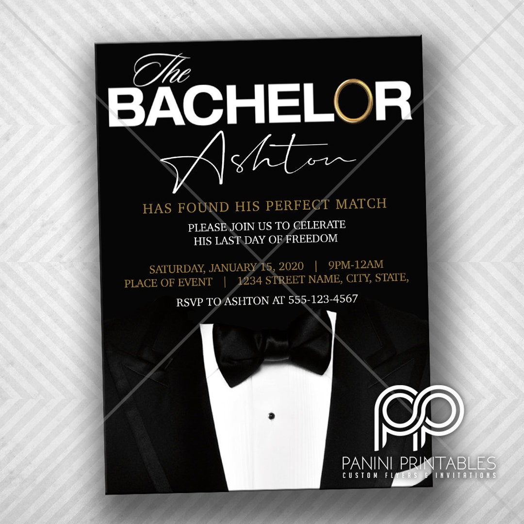 The Bachelor Invitation - Bachelor Party - Bachelor Invitation - Groom ...