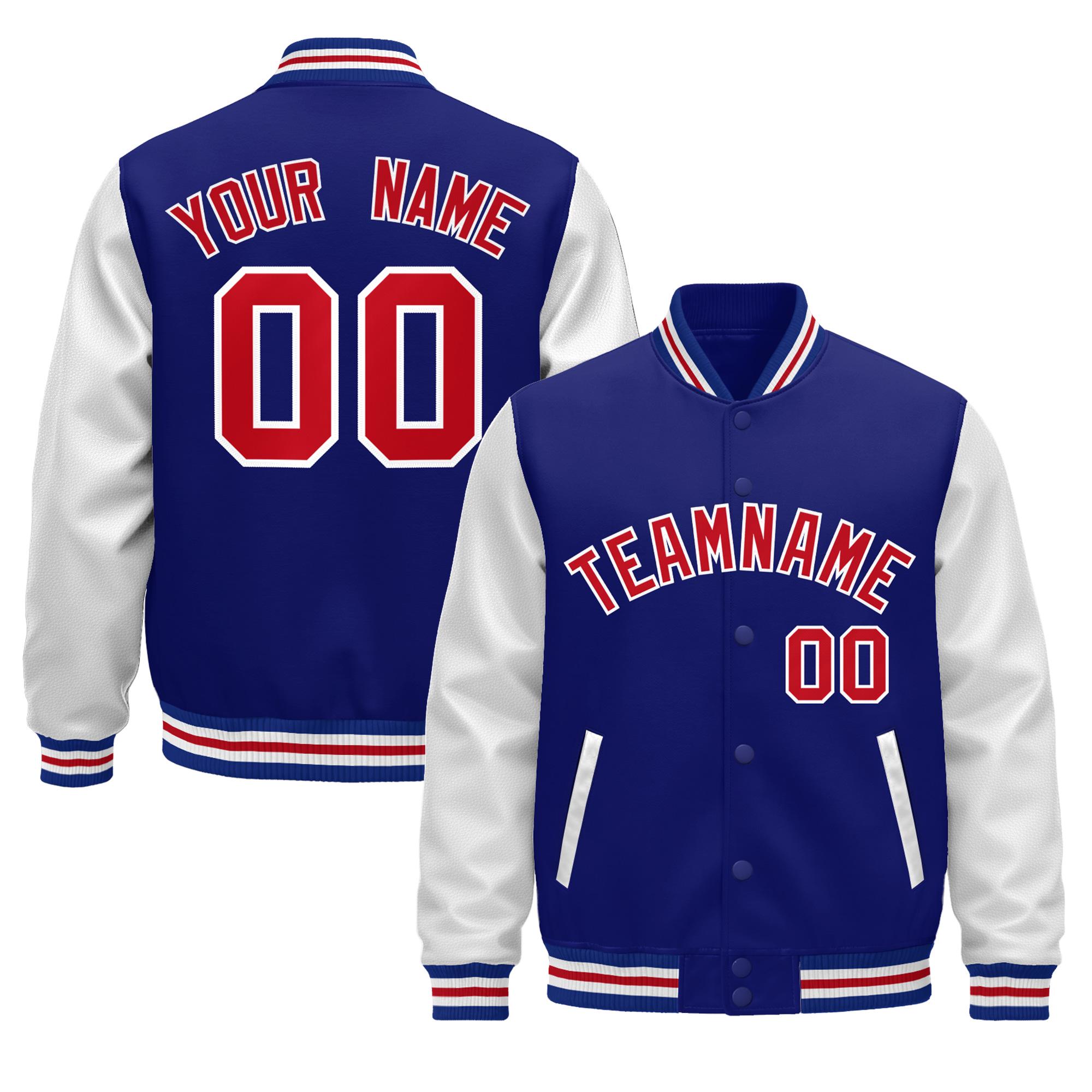 KXK Custom Stitched Number and Logo Varsity Raglan PU Leather Sleeves ...