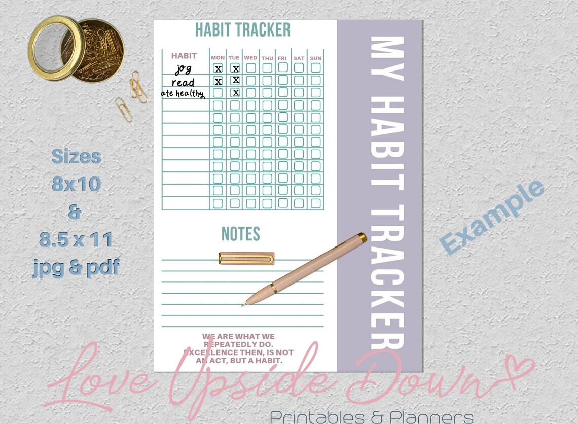 Healthy Eating / Habit Tracking Printable Instant Download - Etsy