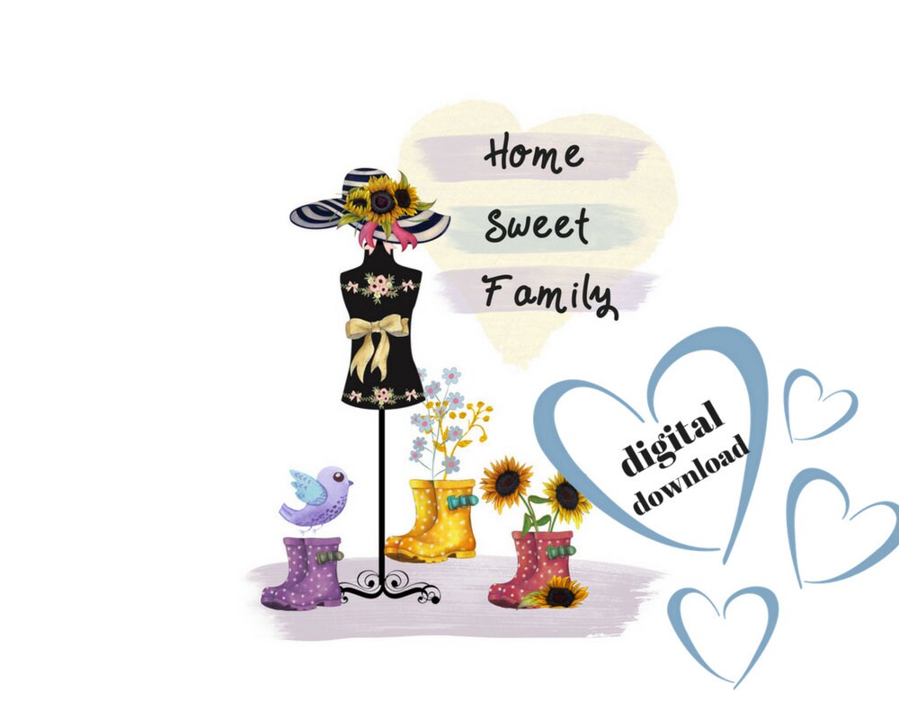 Family Wall Art Download Print / Home Sweet Home / Printable Design ...