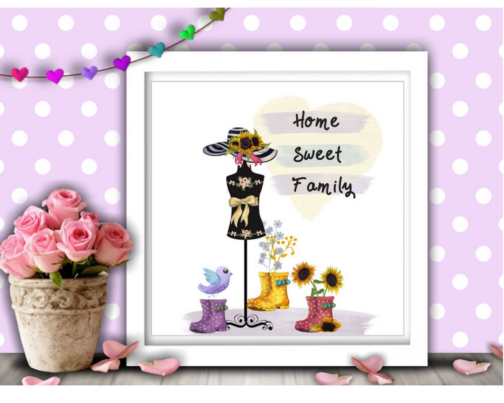 Family Wall Art Download Print / Home Sweet Home / Printable Design ...