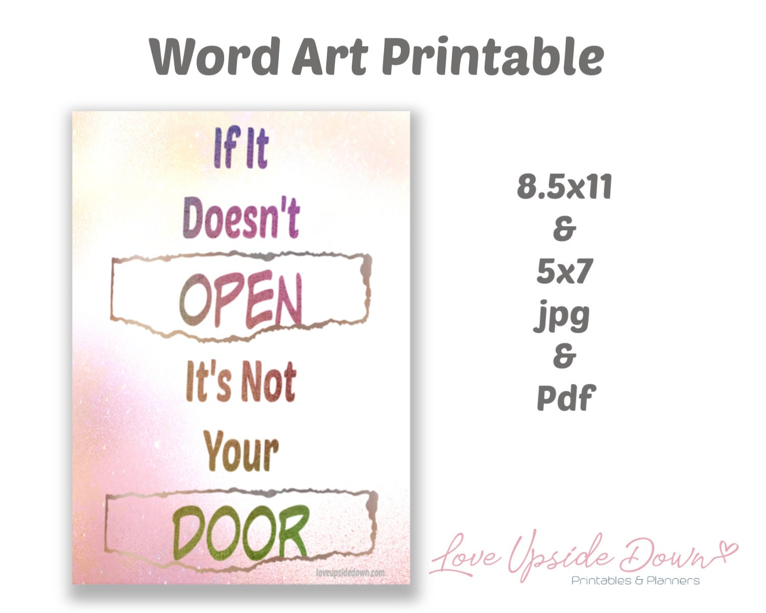 Word Art Printable Instant Download - Etsy