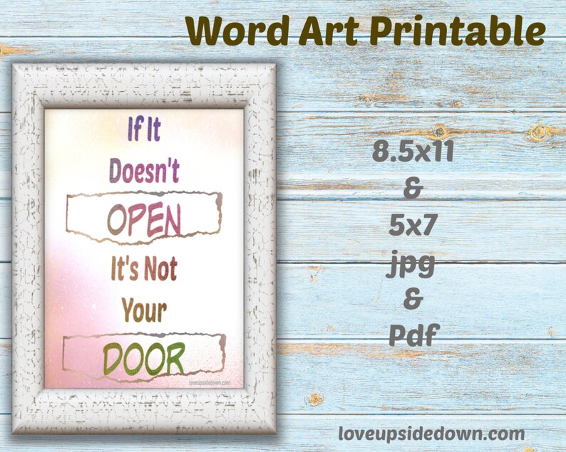 Word Art Printable Instant Download - Etsy