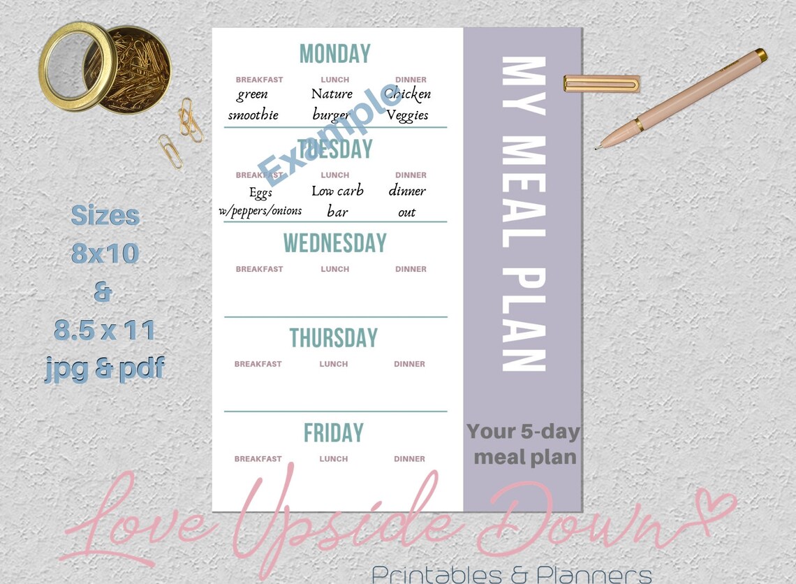Healthy Eating / Habit Tracking Printable Instant Download - Etsy