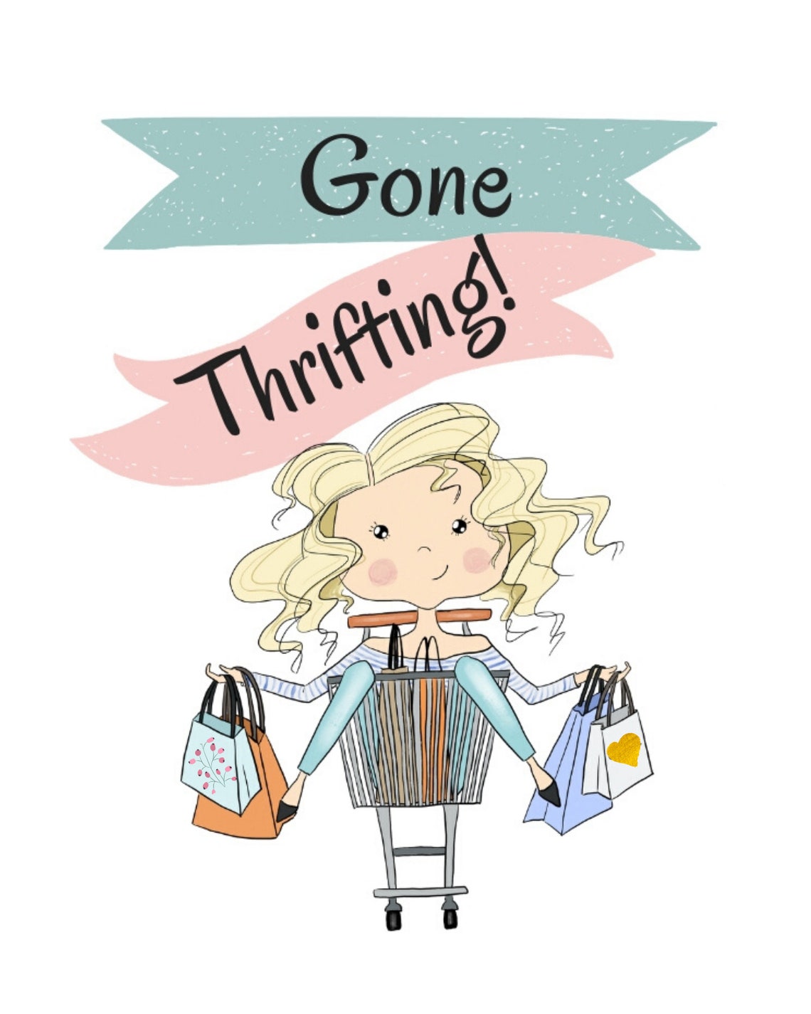 Gone Thrifting Instant Download Printable / Thrift Shopping / Picture ...