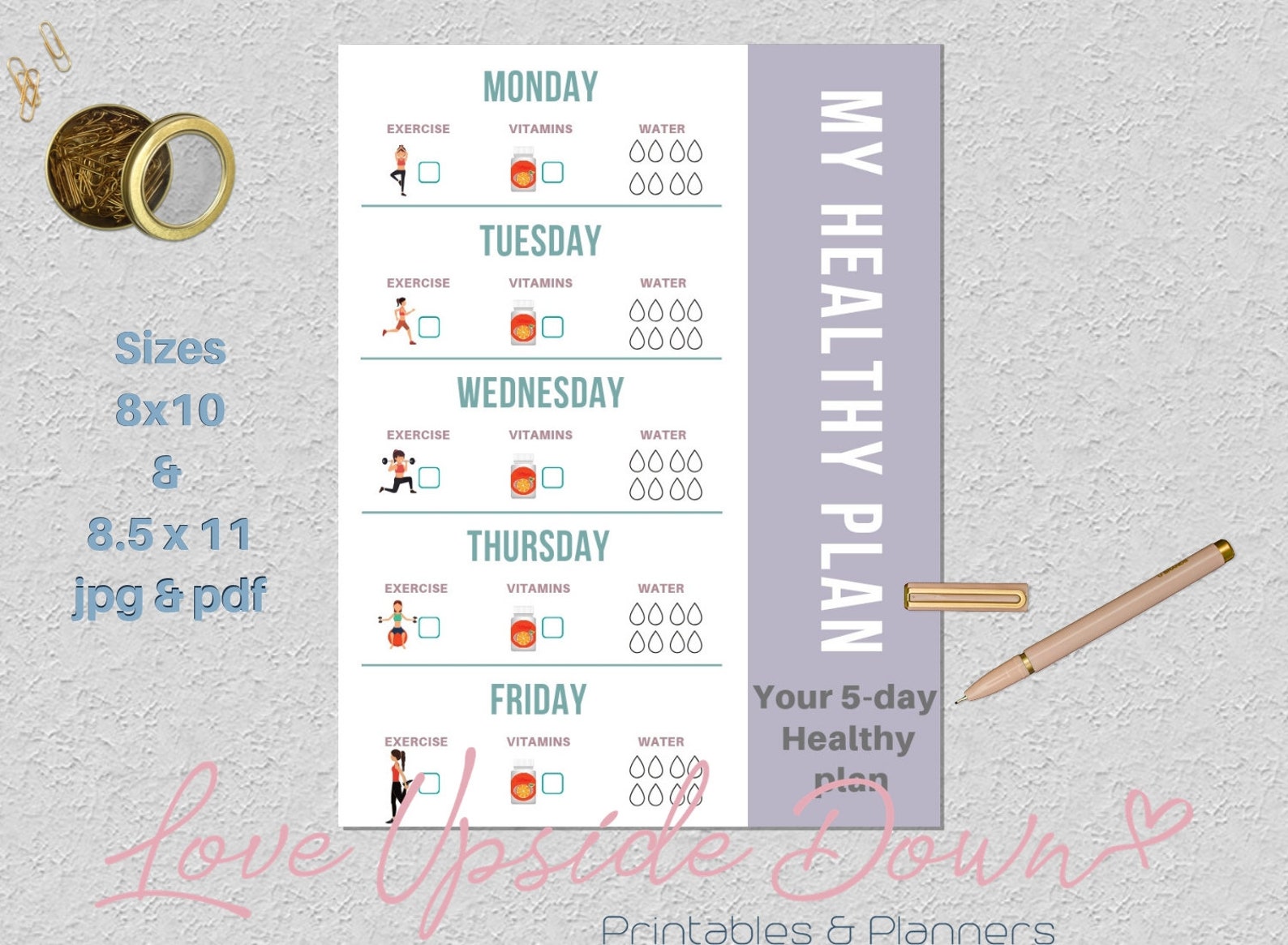Healthy Eating / Habit Tracking Printable Instant Download - Etsy