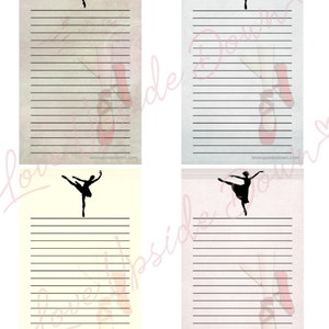 Ballerina Printable Note Pad Paper / Journal / Instant Download ...