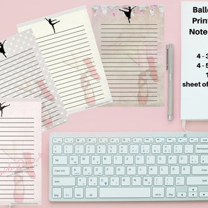 Ballerina Printable Note Pad Paper / Journal / Instant Download ...